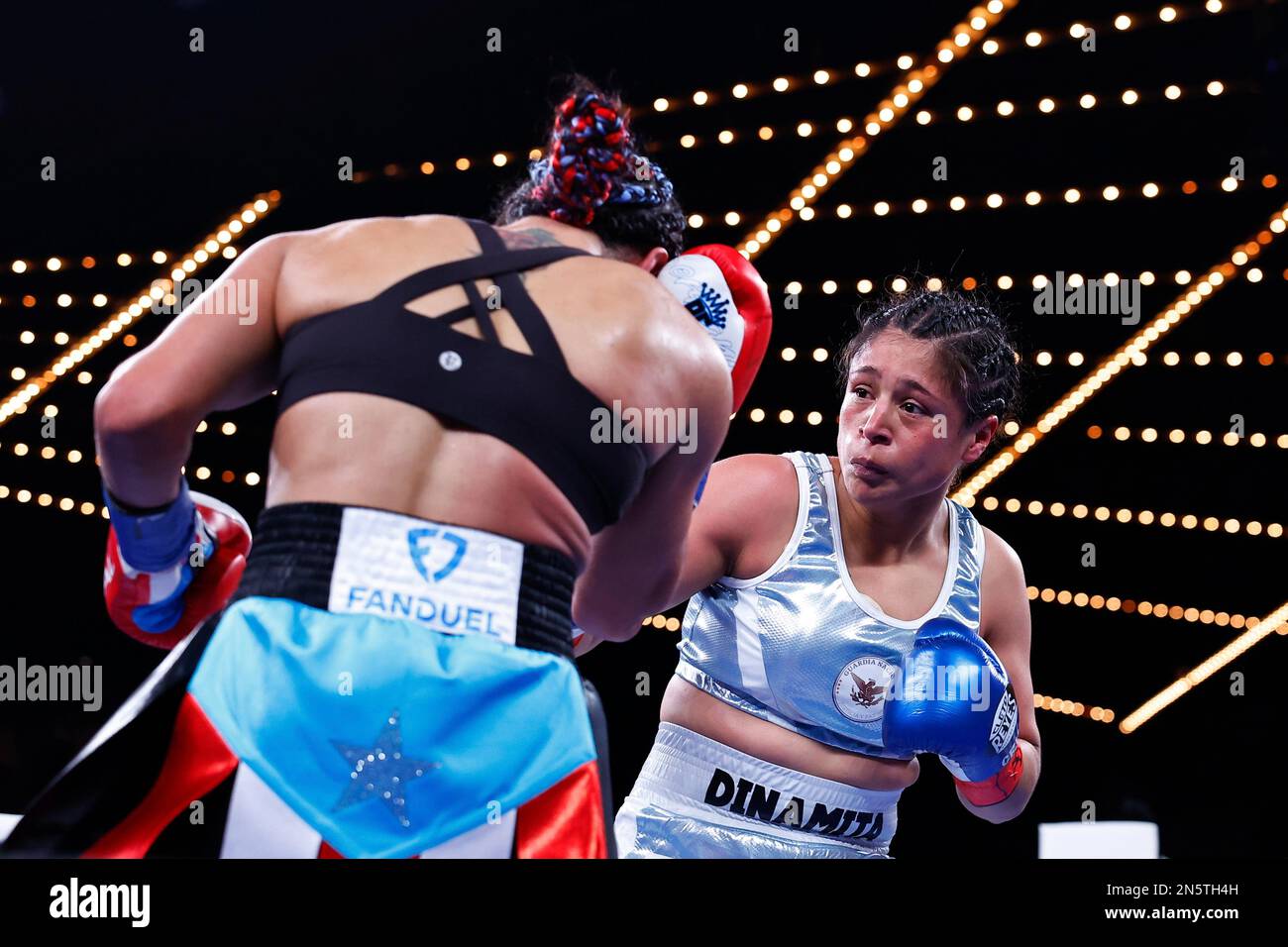 NEW YORK, NY - FEBRUARY 04: Erika Cruz boxes against Amanda Serrano to ...