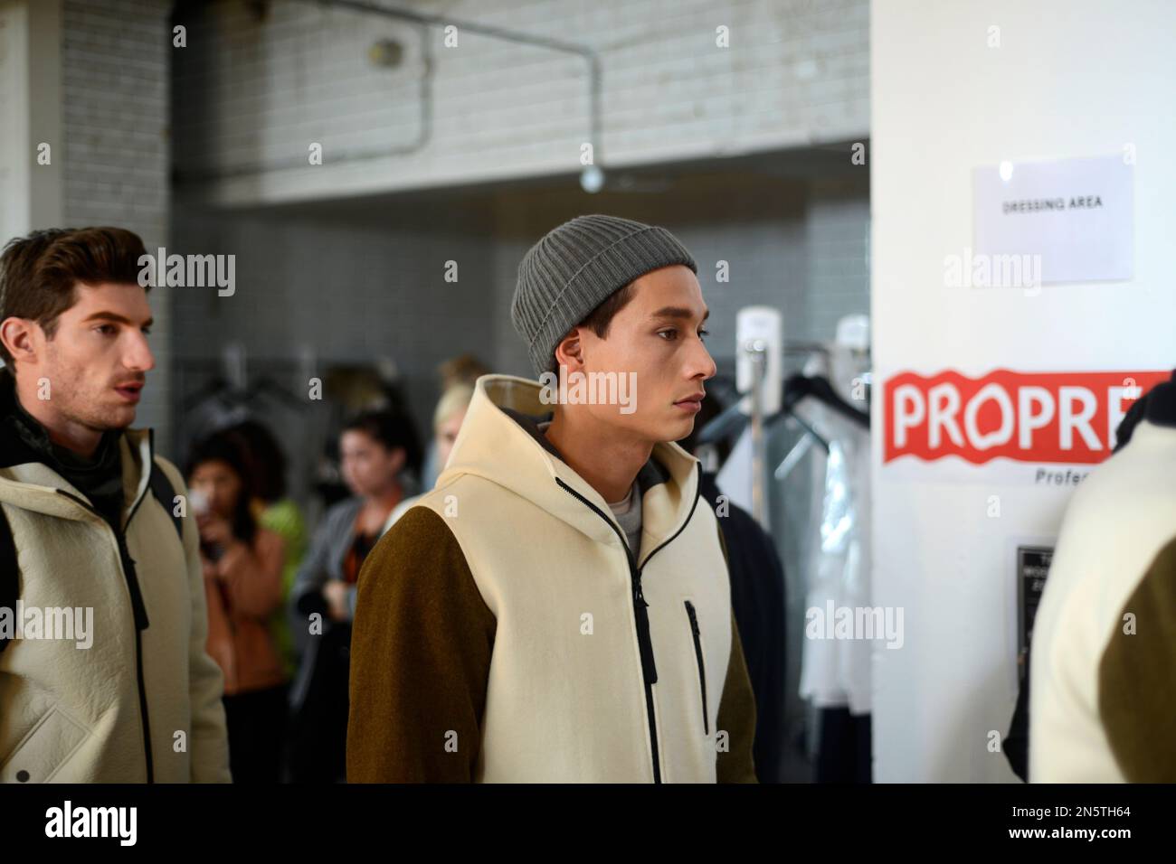 A model, Robin Loo, wears a design from the Christopher Raeburn ...