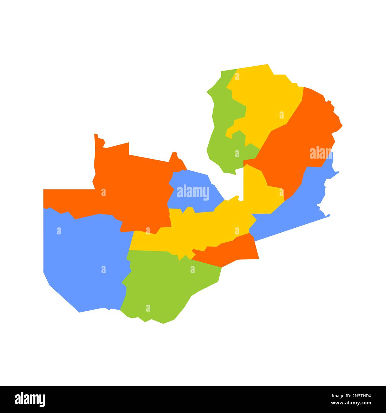 Zambia political map of administrative divisions - provinces. Blank ...