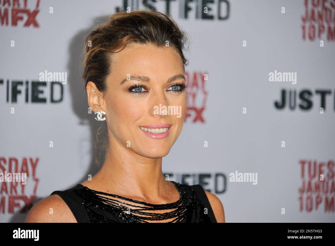 Natalie Zea arrives at the LA Premiere Screening of "Justified" at the ...