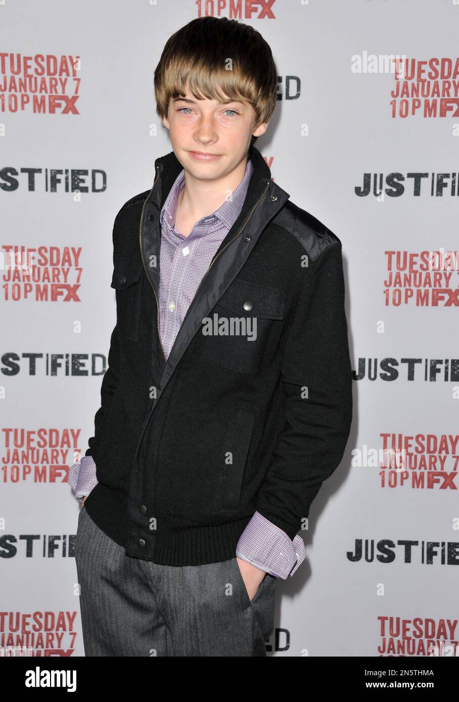 Jacob Lofland arrives at the LA Premiere Screening of "Justified" at ...
