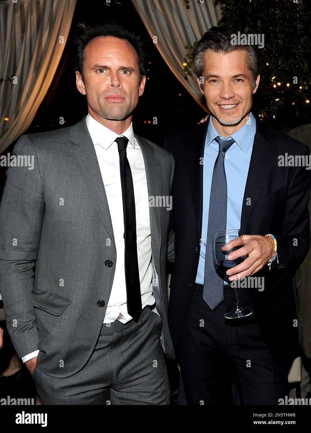 From left, Timothy Olyphant and David Meunier are seen at the after ...