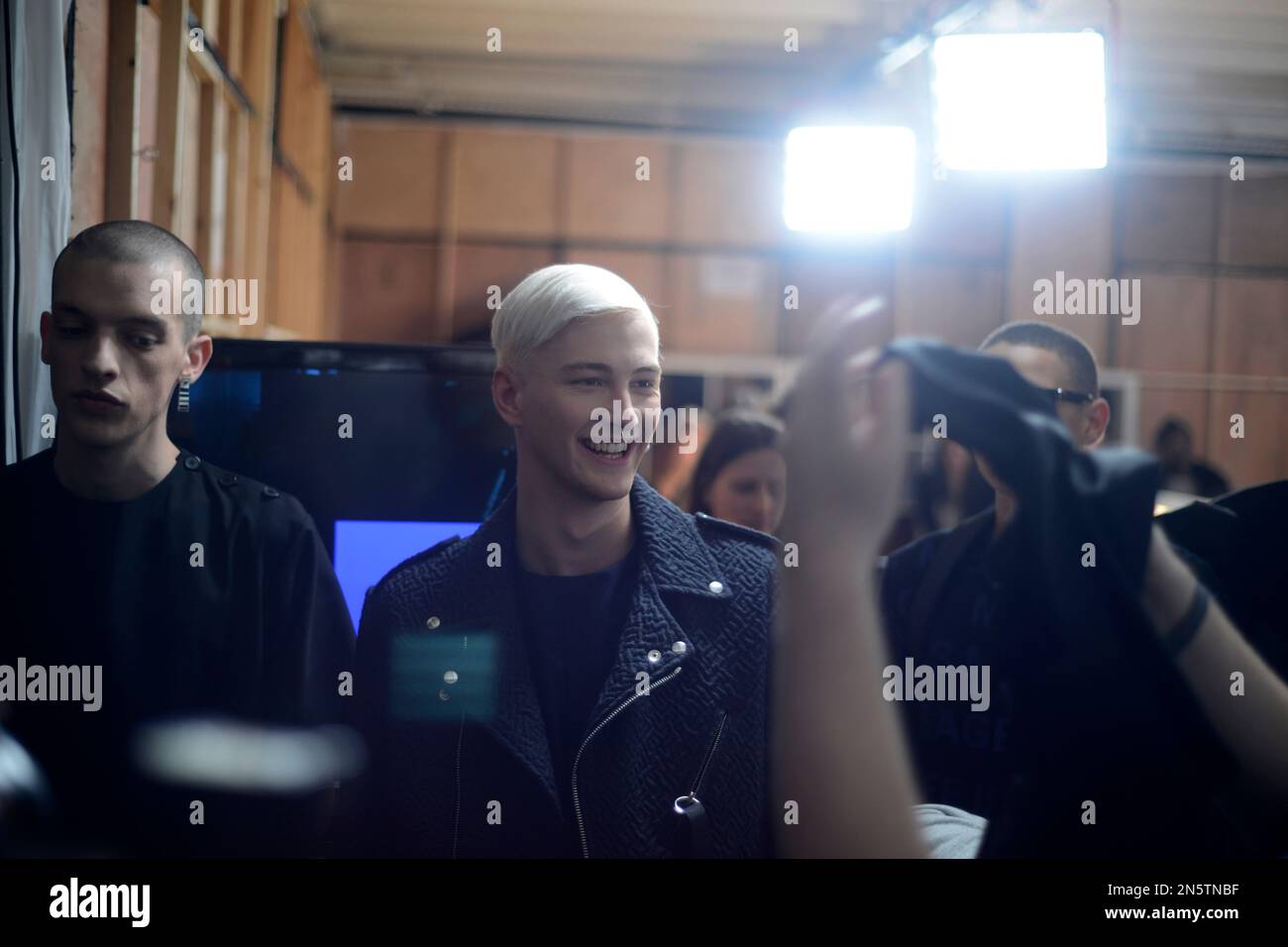 A model, Marjin, wears a design from the Matthew Miller collection ...