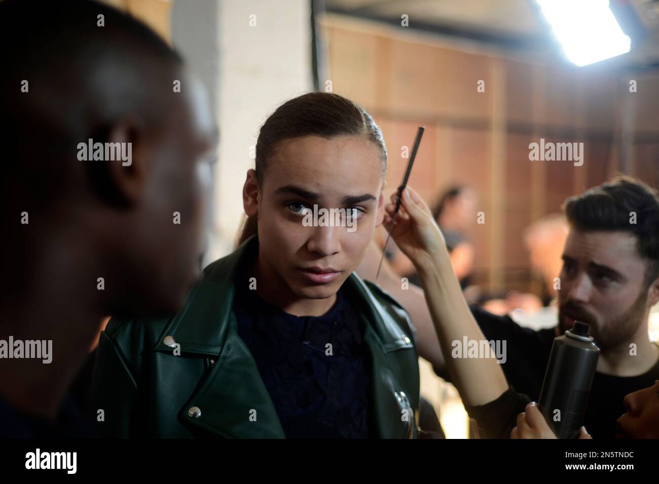 A model, Danny Haynes, wears a design from the Matthew Miller ...