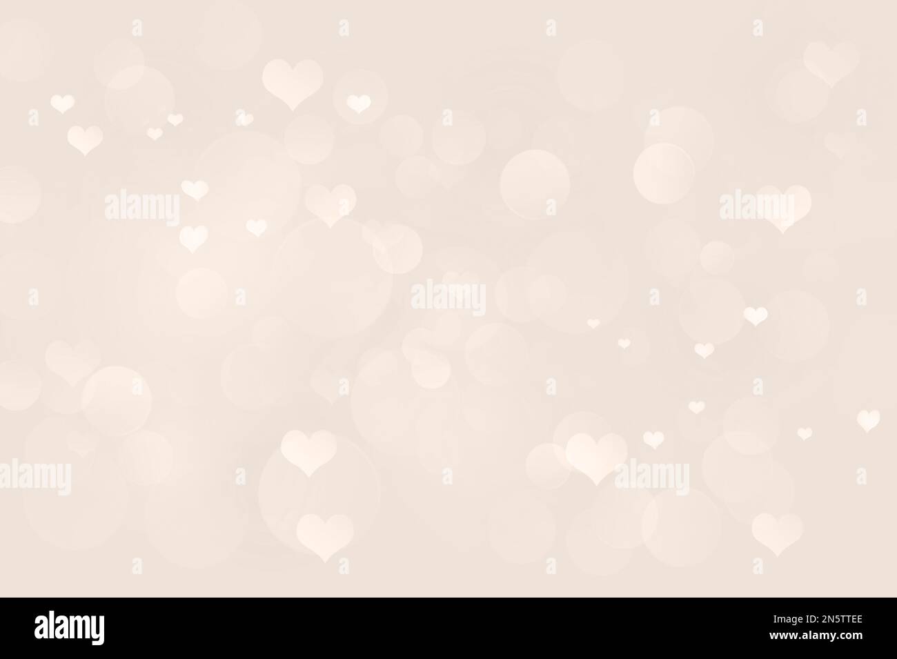 Background vector with sepia colored bokeh bubbles and hearts for ...