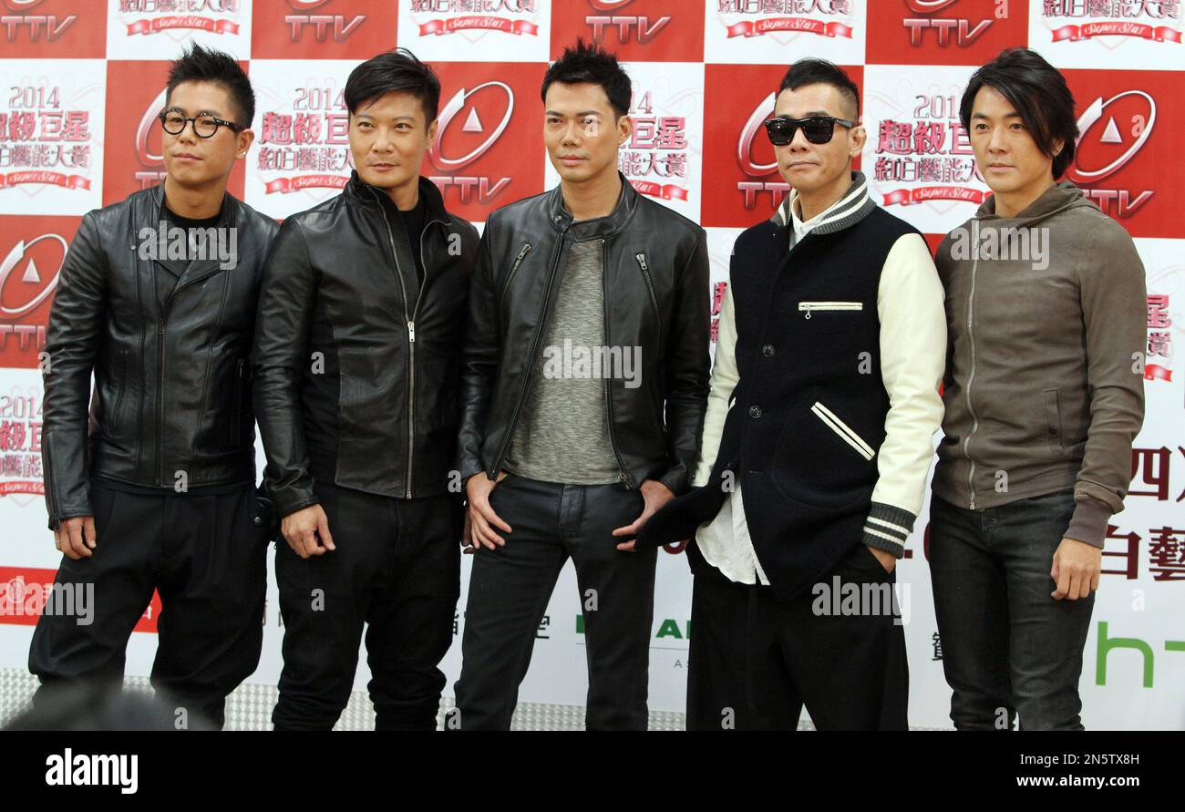 Hong Kong actors, from right, Ekin Cheng, Jordan Chan, Michael Tse ...
