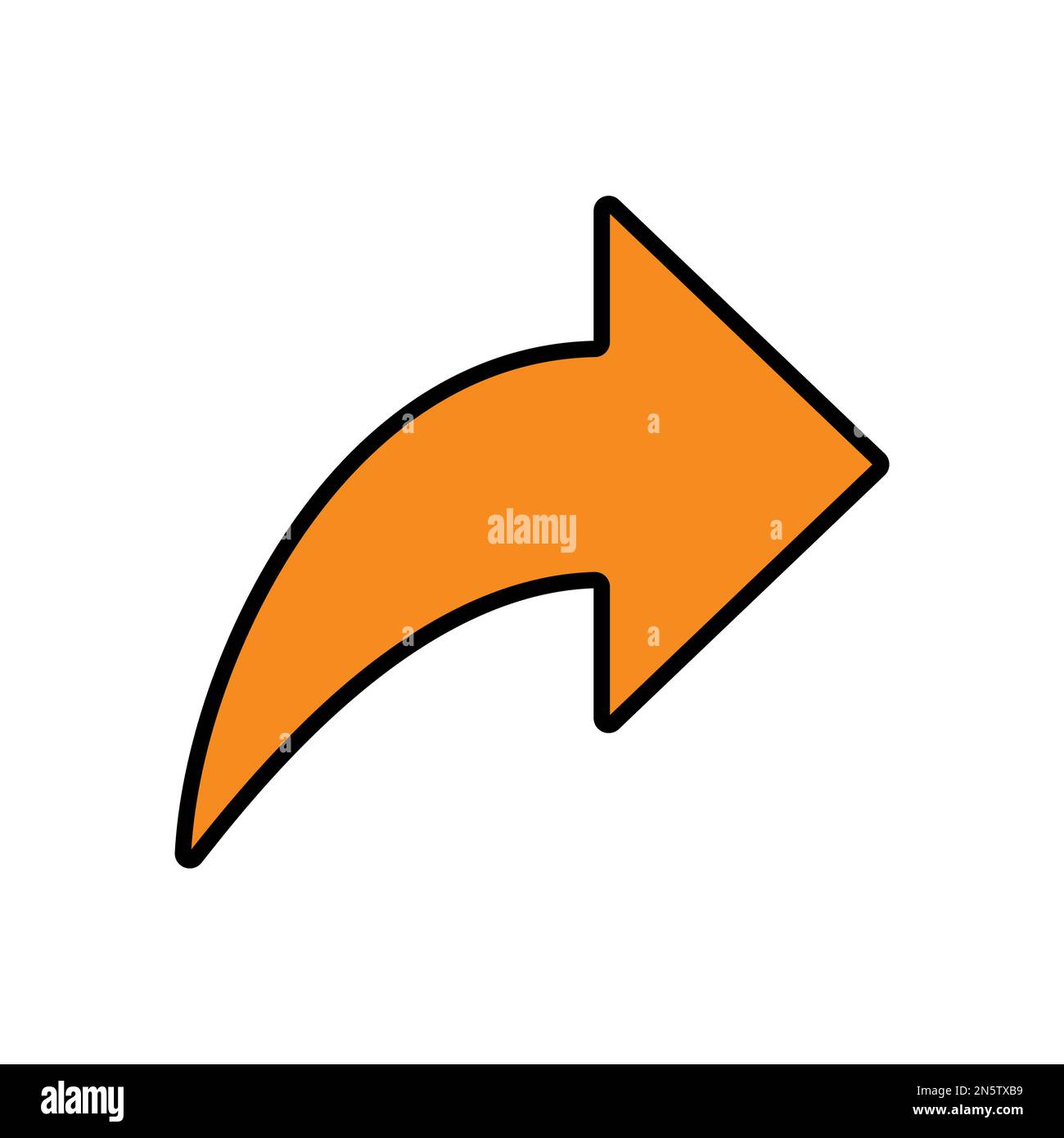 Arrow redo icon line isolated on white background. Black flat thin icon ...