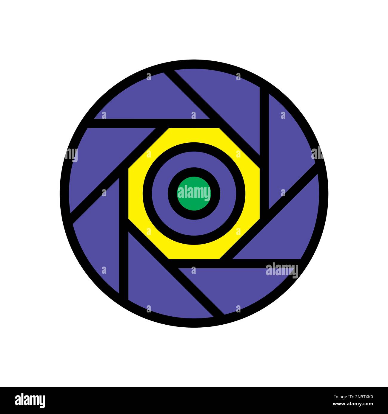 Aperture icon line isolated on white background. Black flat thin icon ...