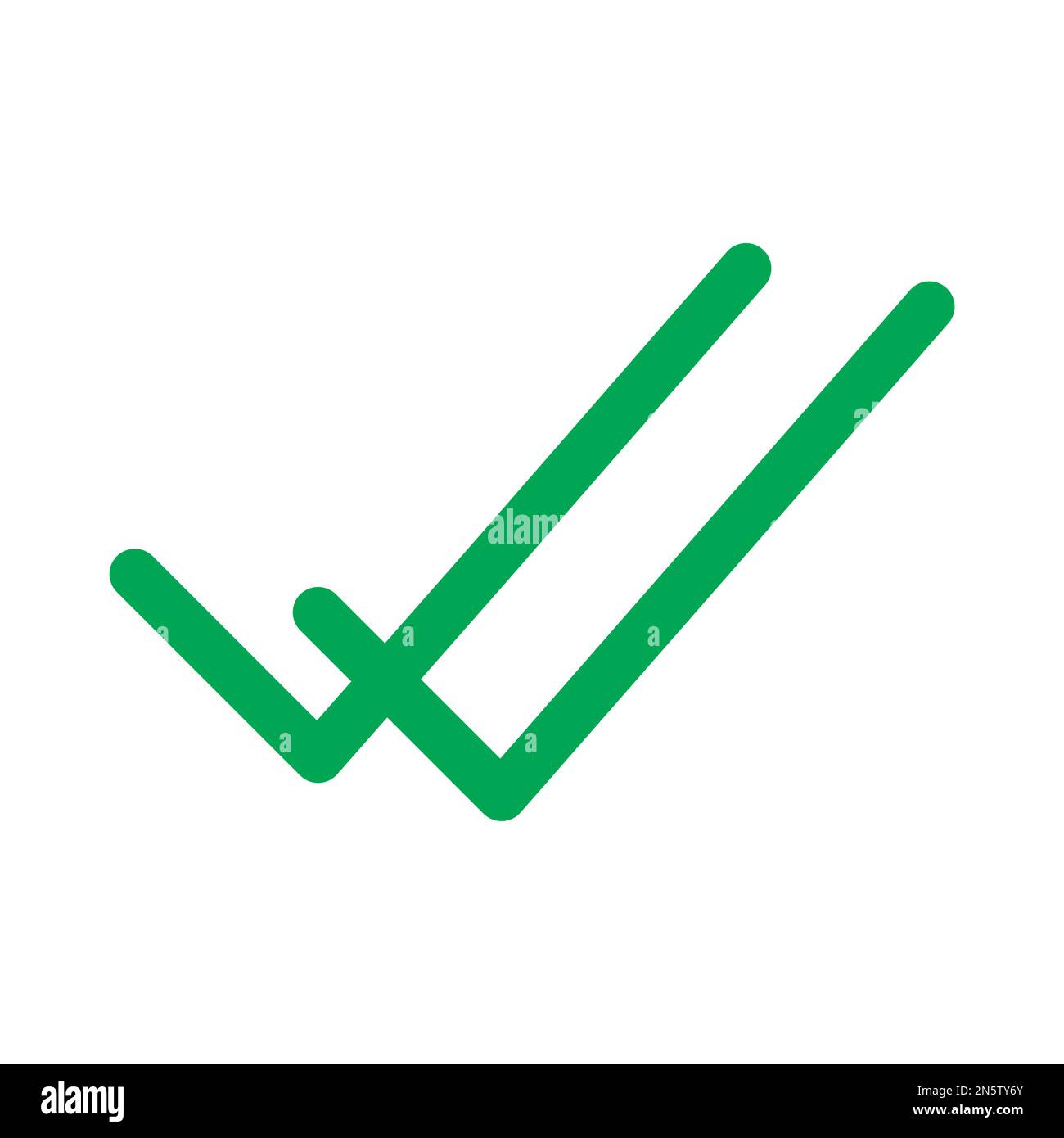 Checkmark done icon line isolated on white background. Black flat thin icon on modern outline ...