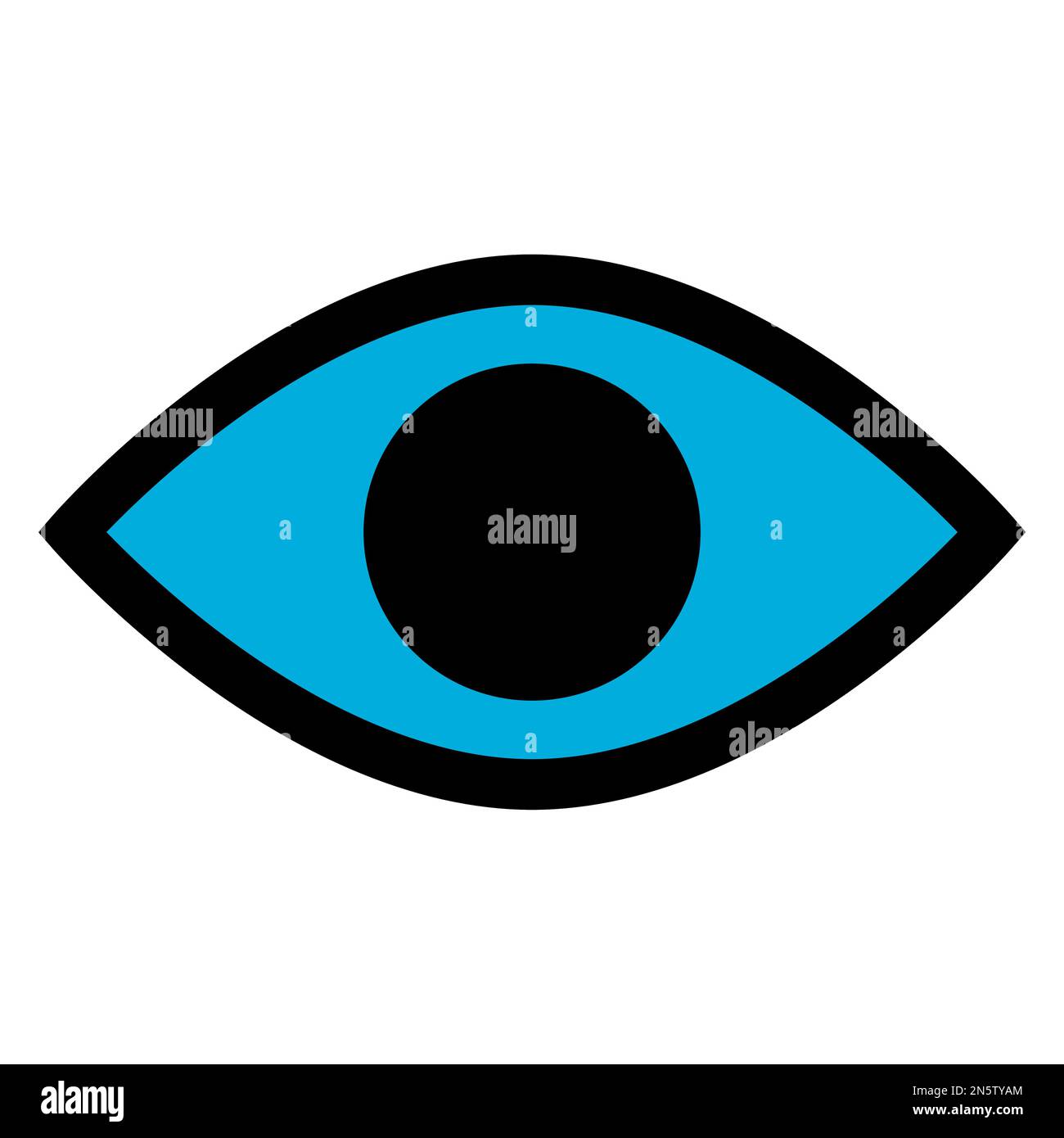 Eye icon line isolated on white background. Black flat thin icon on ...