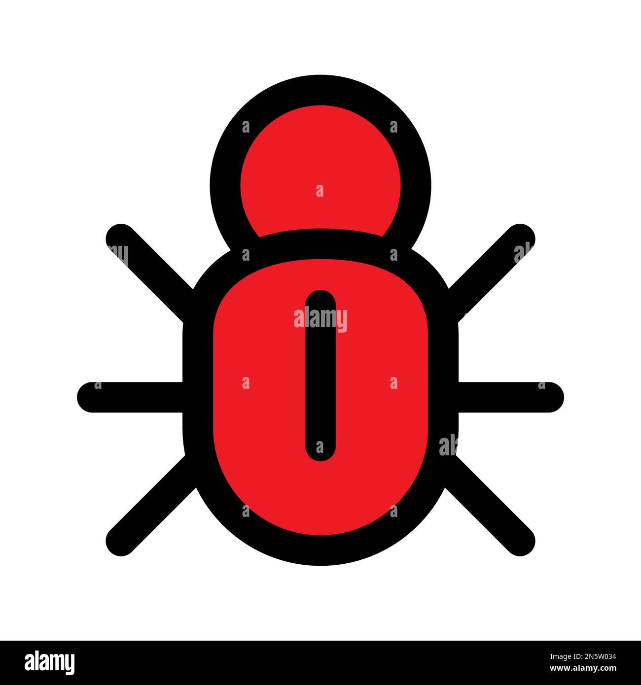 Bug icon line isolated on white background. Black flat thin icon on ...