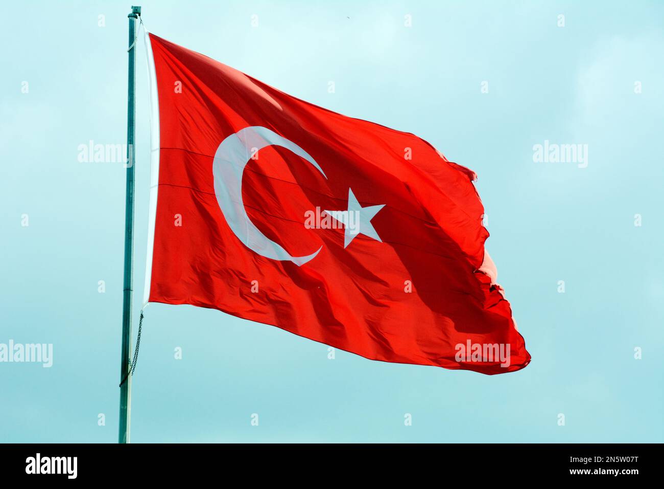 Turkish flag waving on ferry hi-res stock photography and images - Alamy