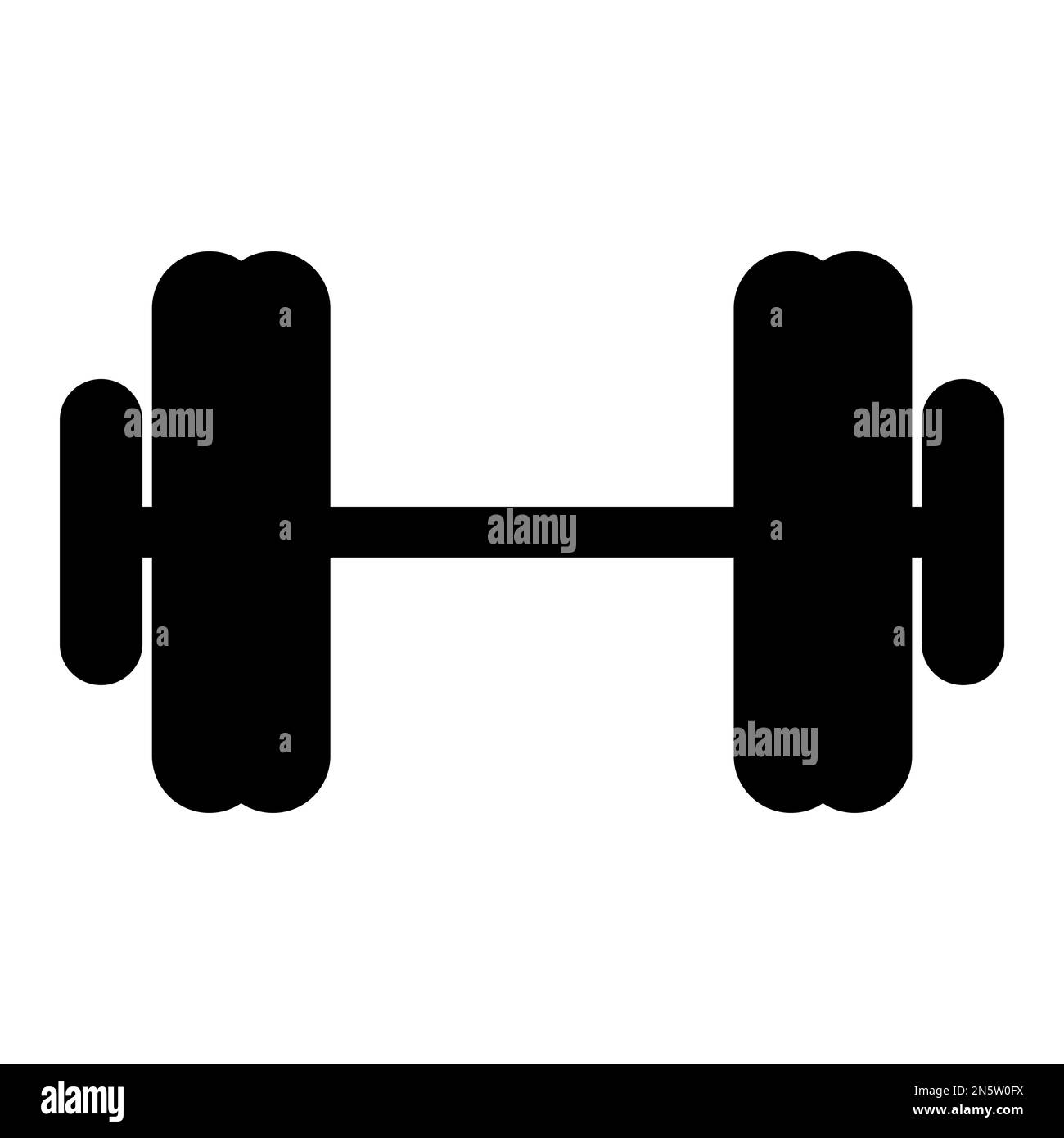 Barbell icon line isolated on white background. Black flat thin icon on ...