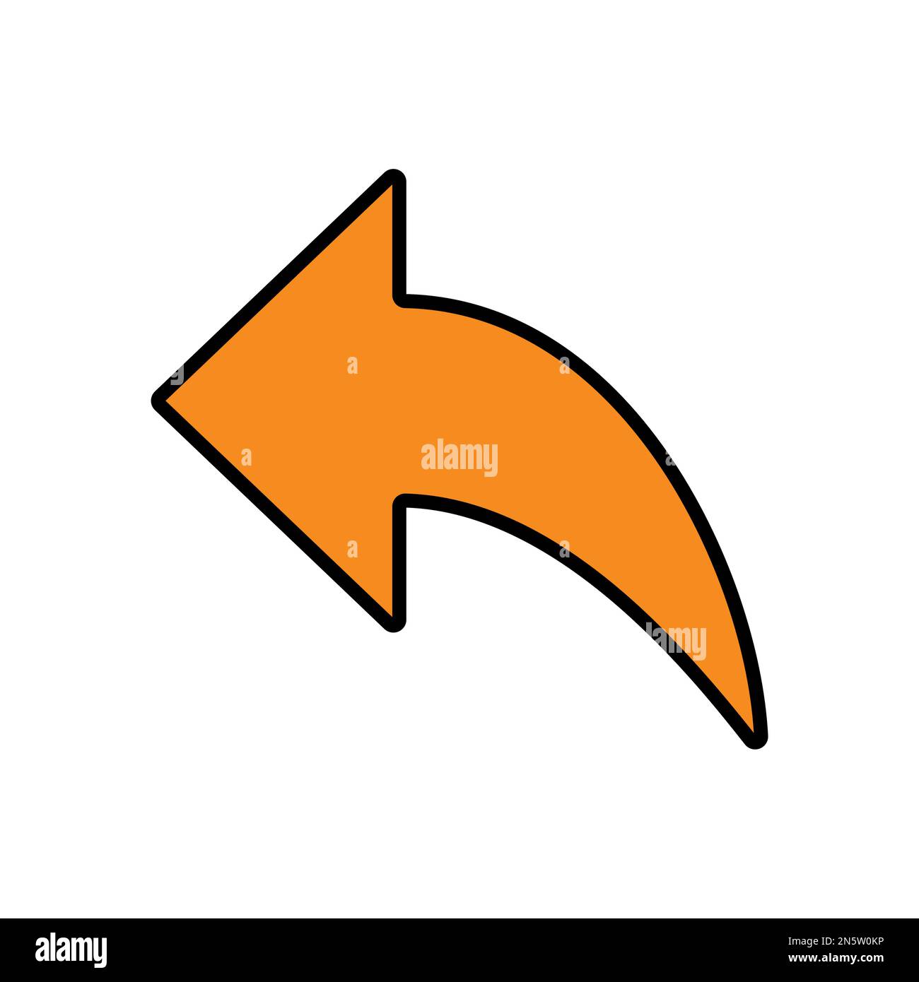 Arrow undo icon line isolated on white background. Black flat thin icon ...