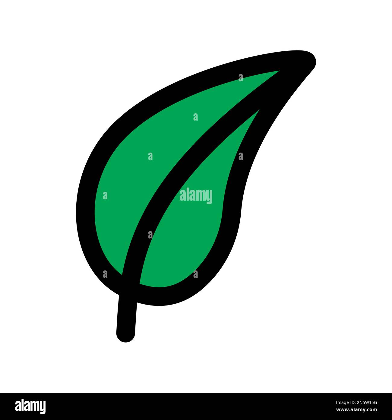 Leaf icon line isolated on white background. Black flat thin icon on ...