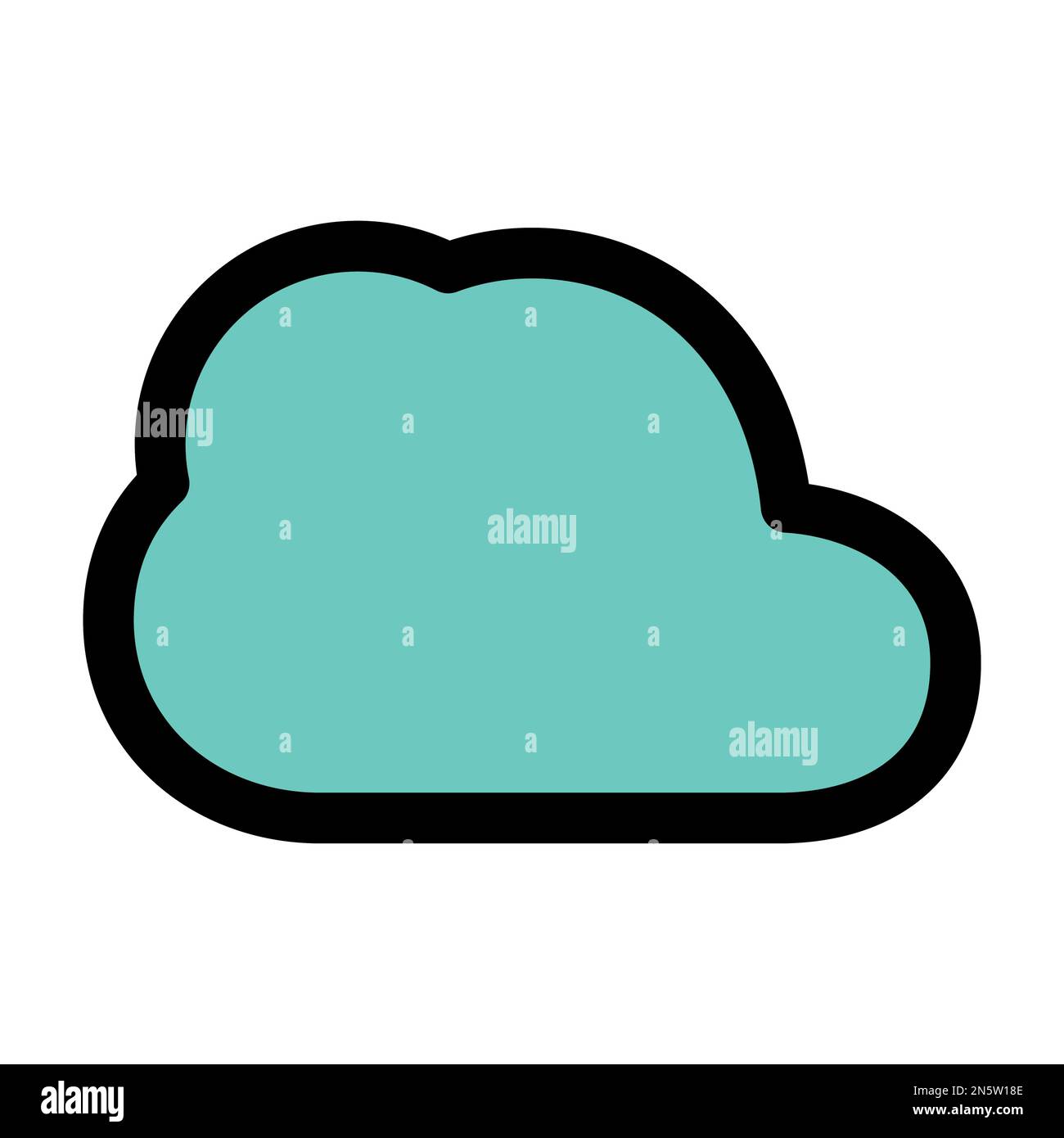 Cloud icon line isolated on white background. Black flat thin icon on ...