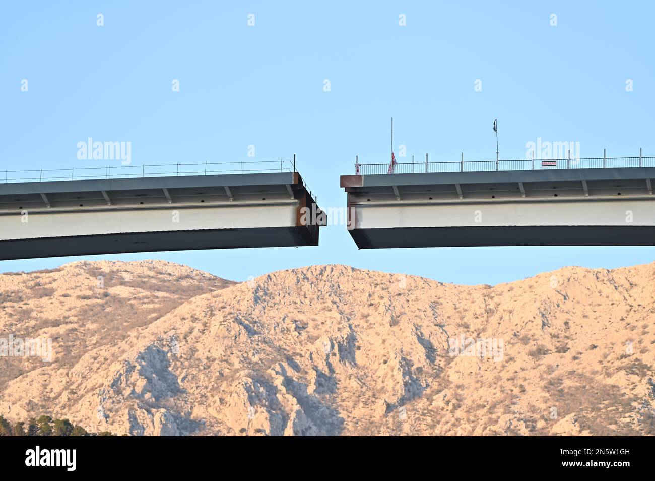 Photo taken on February 09, 2023 shows the final phase of connecting ...