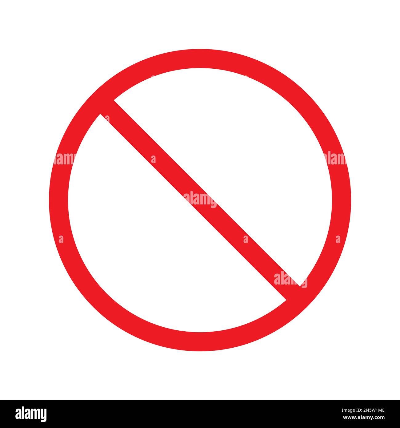 Ban icon line isolated on white background. Black flat thin icon on ...