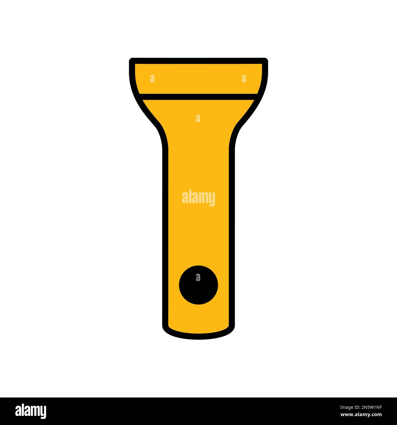 Flashlight icon line isolated on white background. Black flat thin icon ...