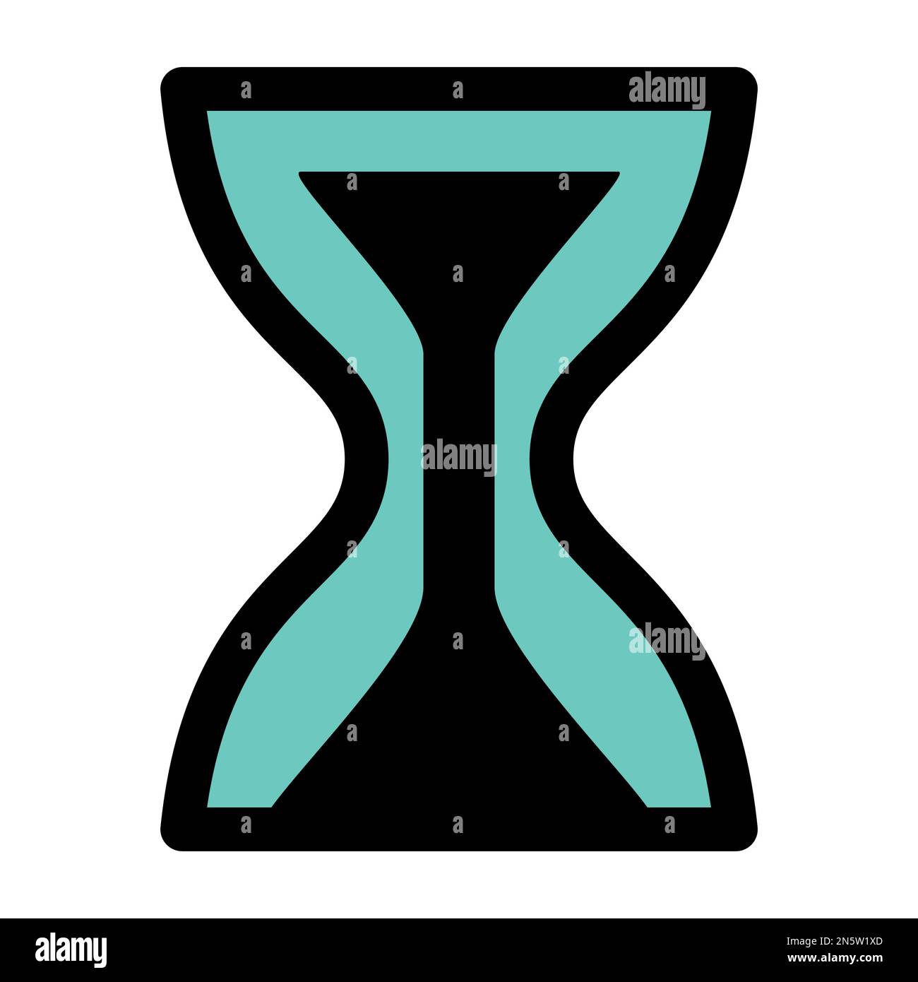 Hourglass icon line isolated on white background. Black flat thin icon ...