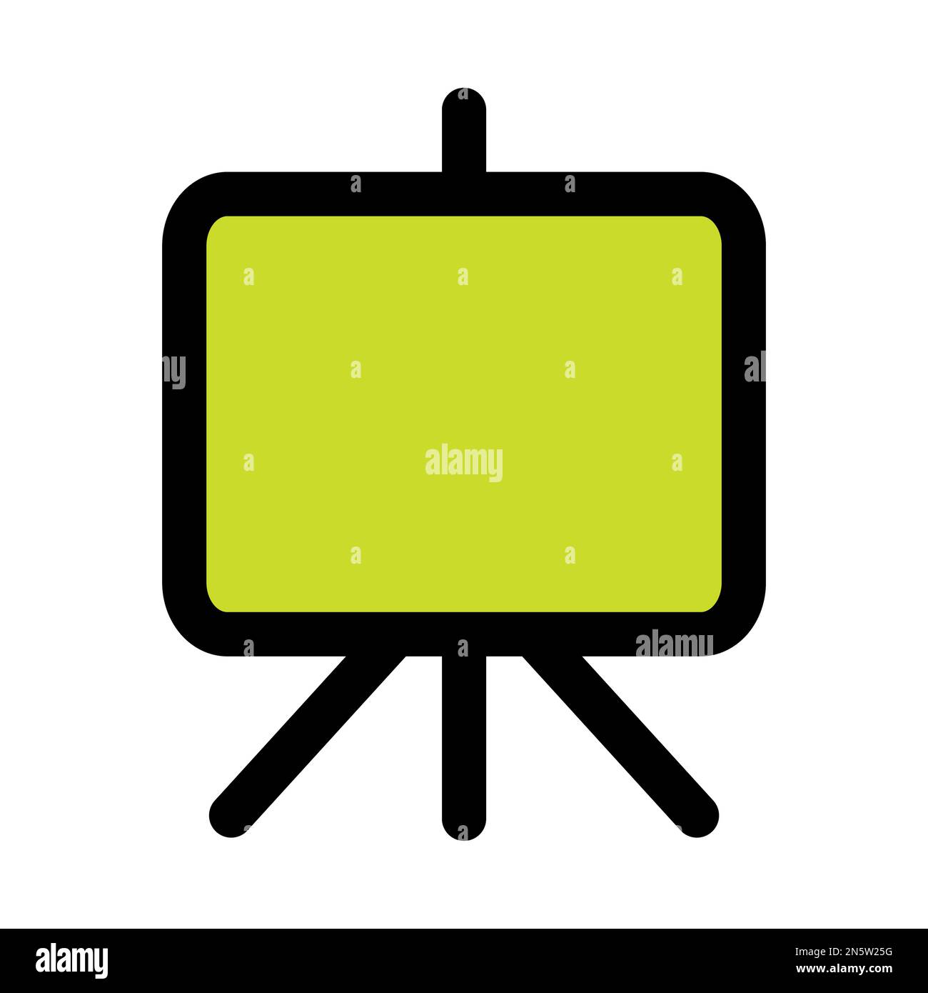 Easel icon line isolated on white background. Black flat thin icon on ...