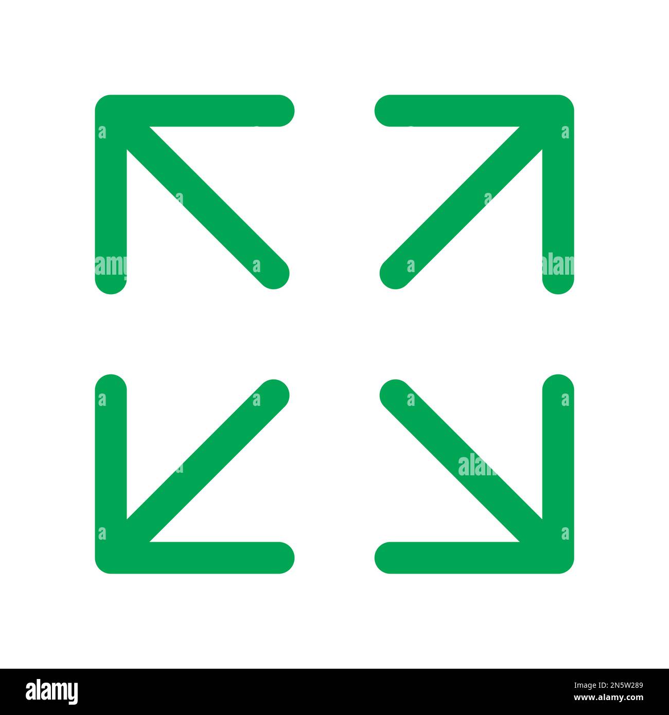 Expand icon line isolated on white background. Black flat thin icon on ...