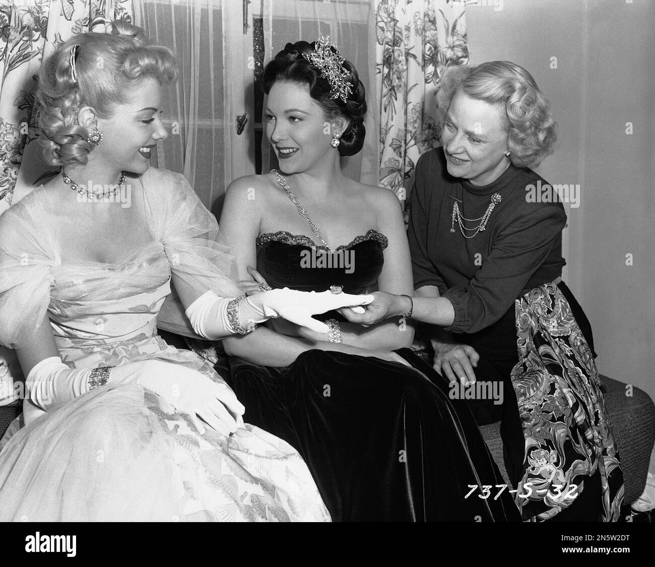 FILE - In a April 10, 1948 file photo, Barbara Lawrence, left, and ...