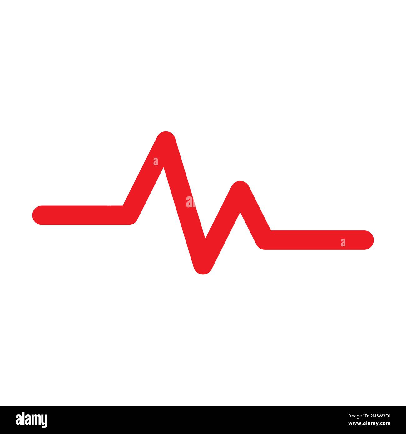 Pulse icon line isolated on white background. Black flat thin icon on ...