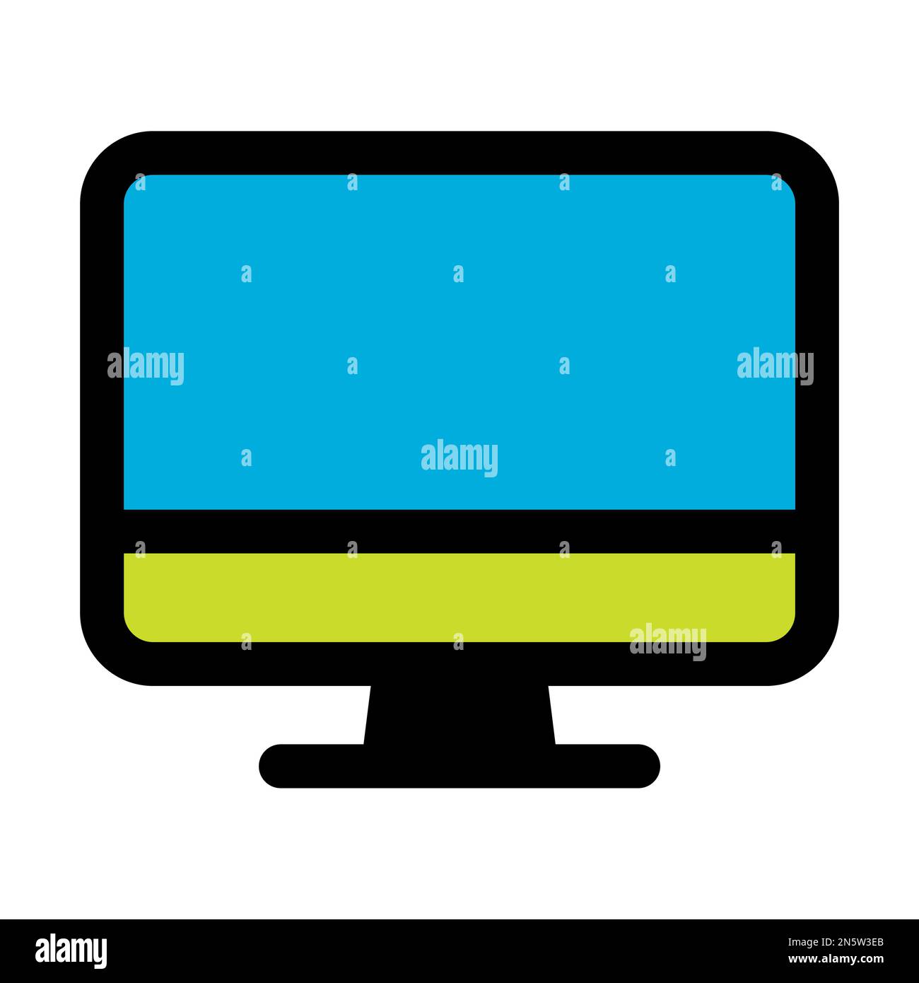 Desktop icon line isolated on white background. Black flat thin icon on ...