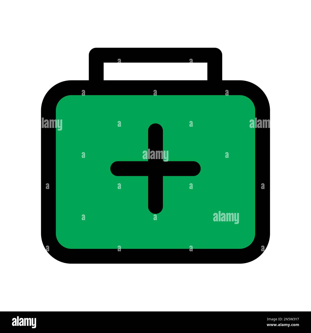 Medkit icon line isolated on white background. Black flat thin icon on ...