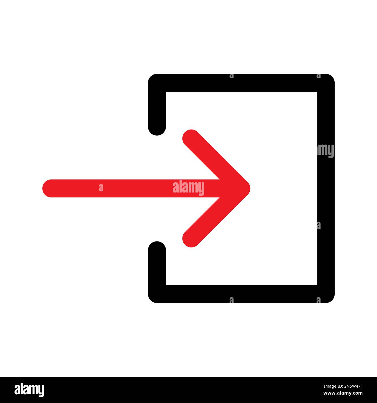 Enter icon line isolated on white background. Black flat thin icon on ...