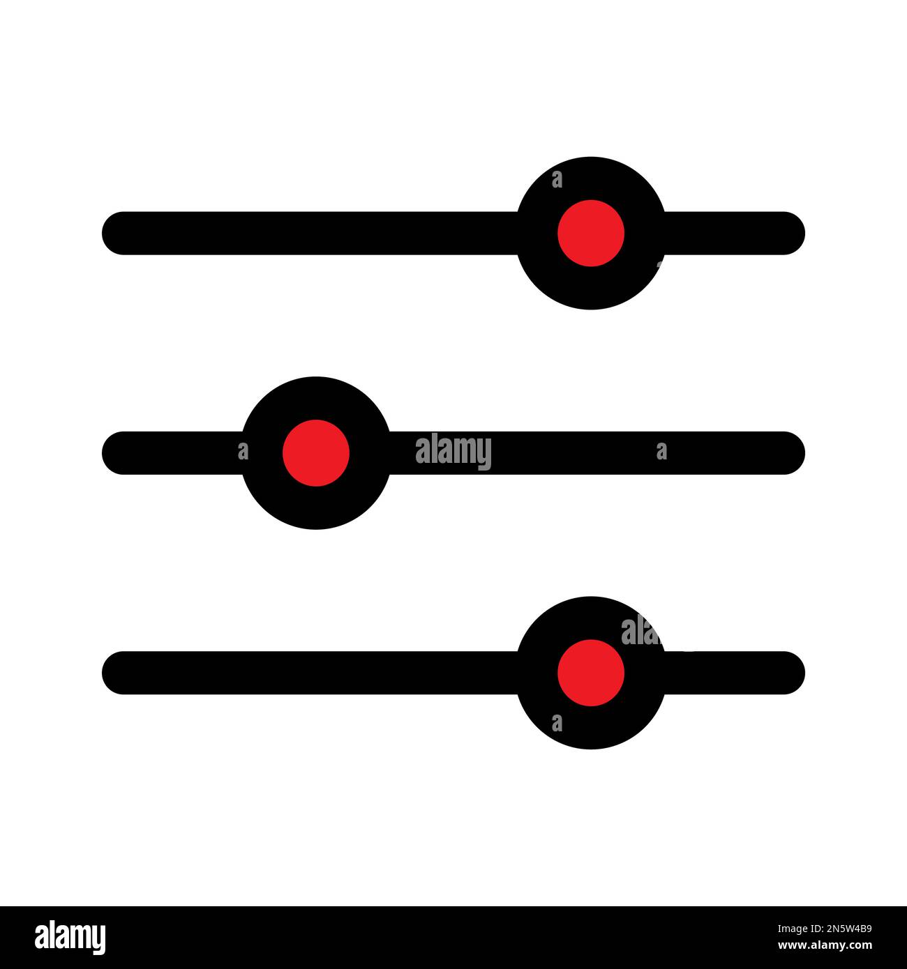 Options icon line isolated on white background. Black flat thin icon on ...