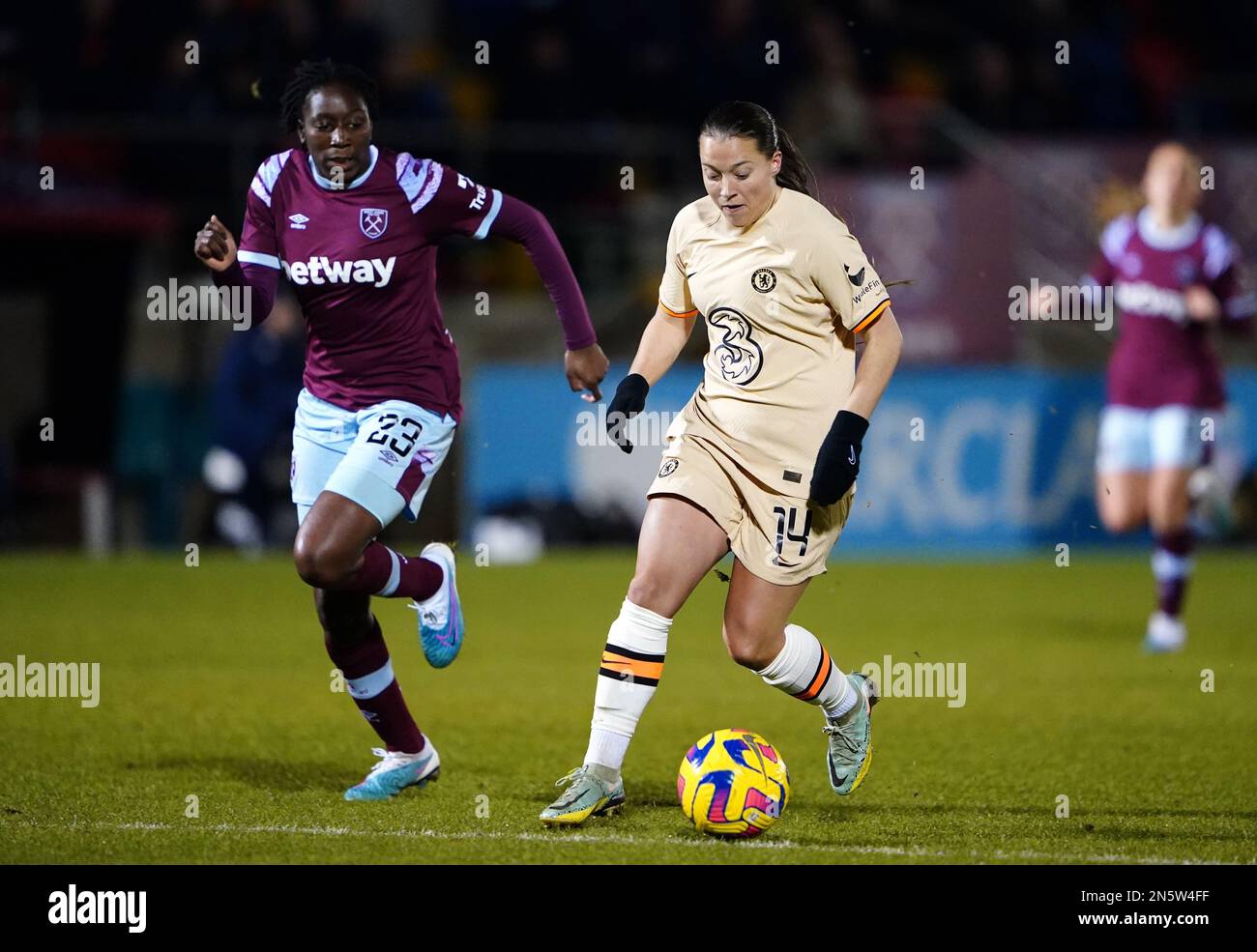West Ham United's Hawa Cissoko (left) and Chelsea's Fran Kirby in ...