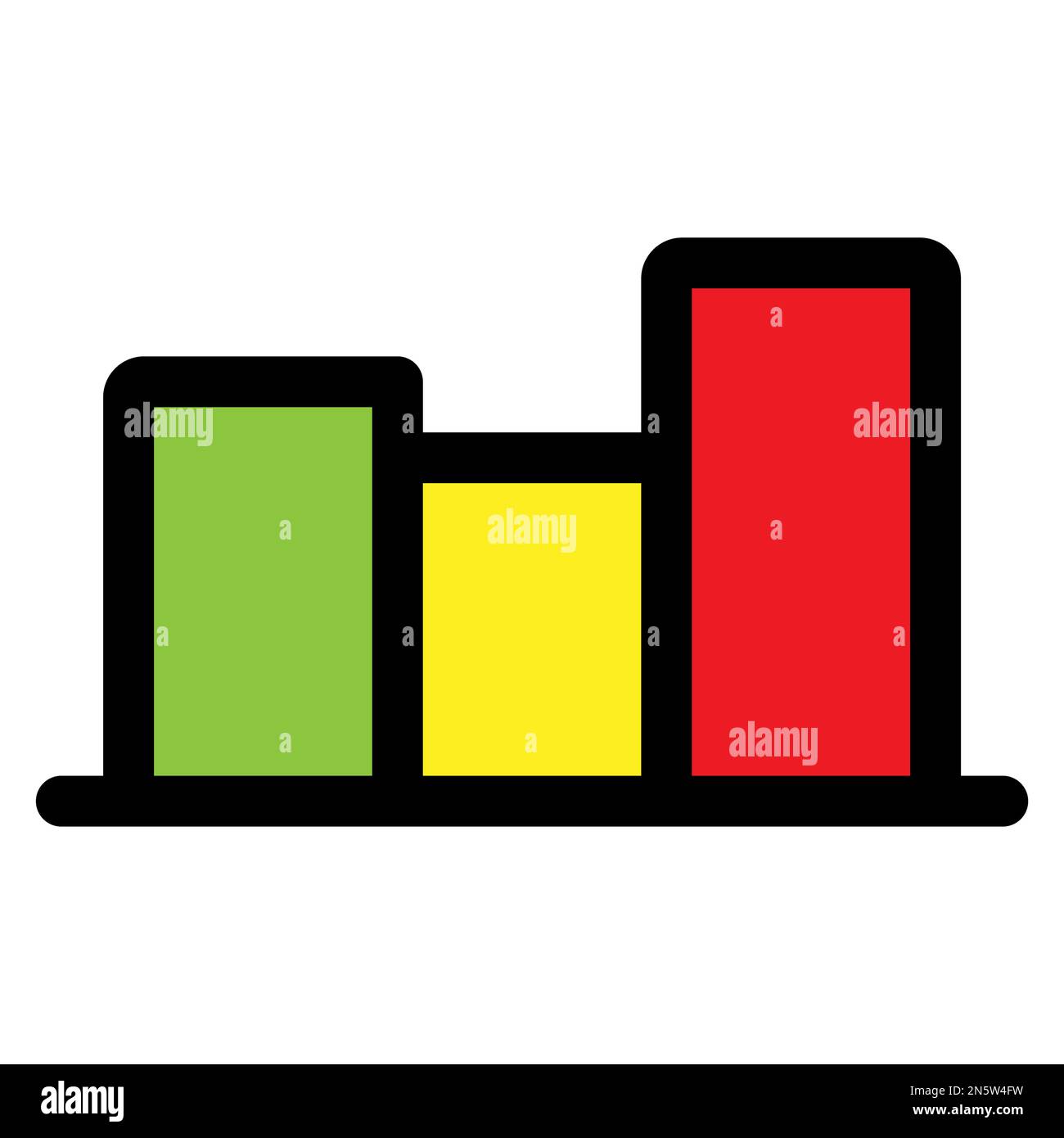 Chart icon line isolated on white background. Black flat thin icon on ...