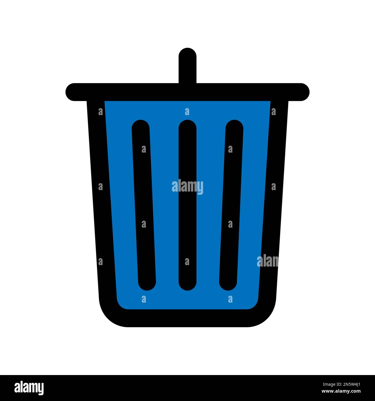 Trash icon line isolated on white background. Black flat thin icon on ...
