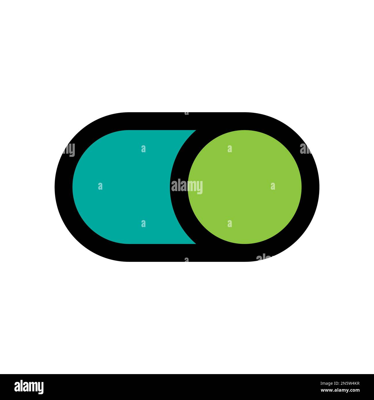 Toggle button icon line isolated on white background. Black flat thin ...