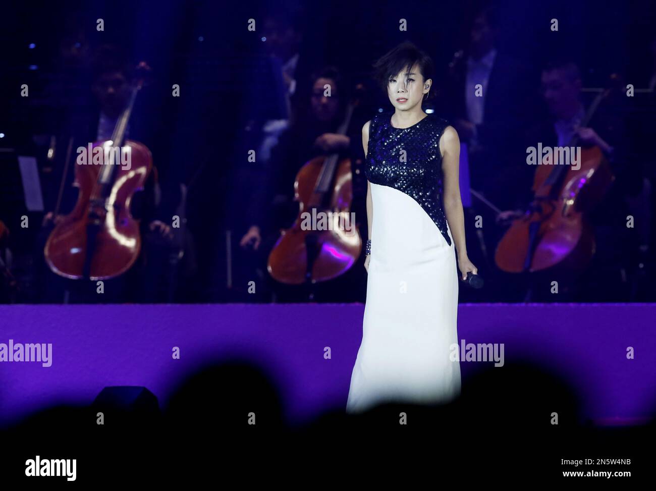 Hong Kong singer Sandy Lam sings during a memorial concert to mark the ...