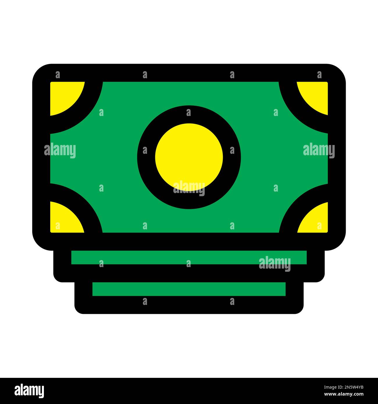 Cash icon line isolated on white background. Black flat thin icon on ...