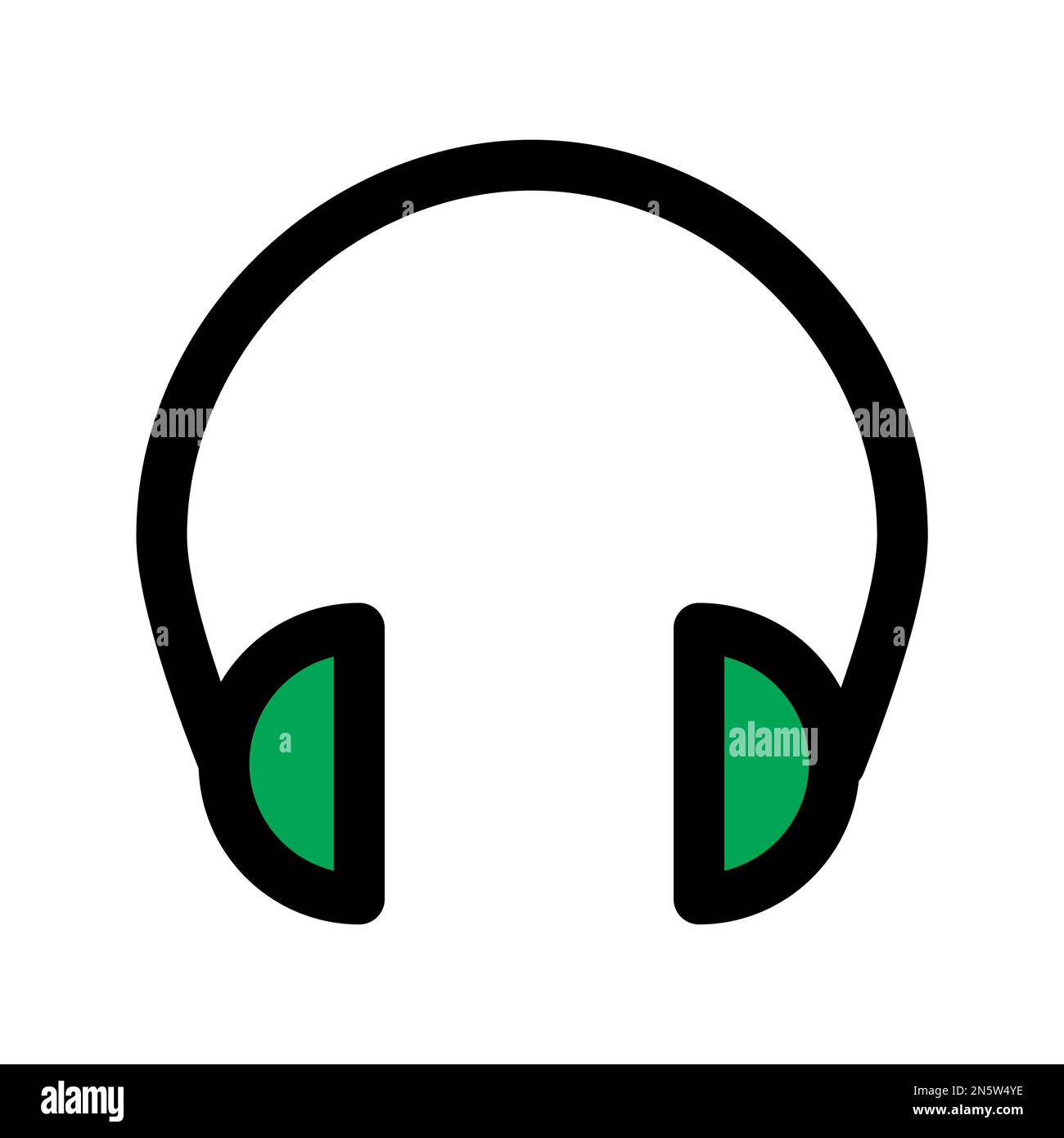 Headset icon line isolated on white background. Black flat thin icon on ...