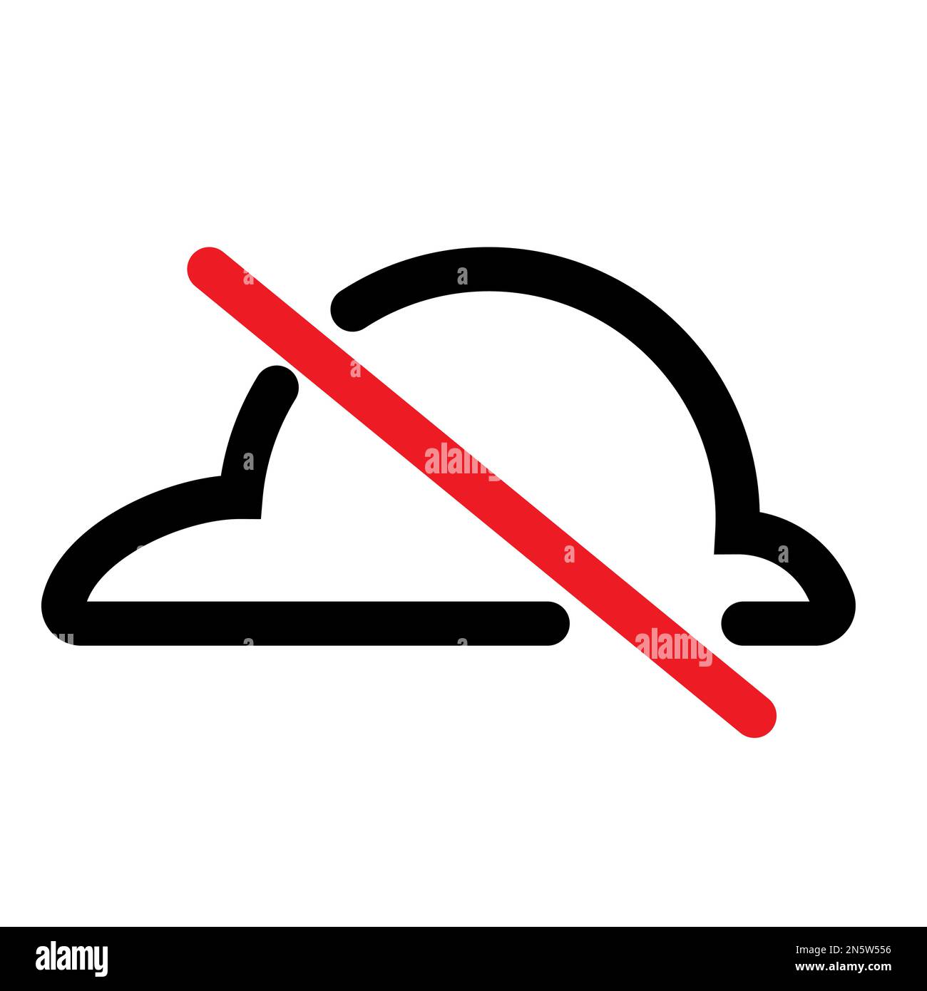 Cloud offline icon line isolated on white background. Black flat thin ...