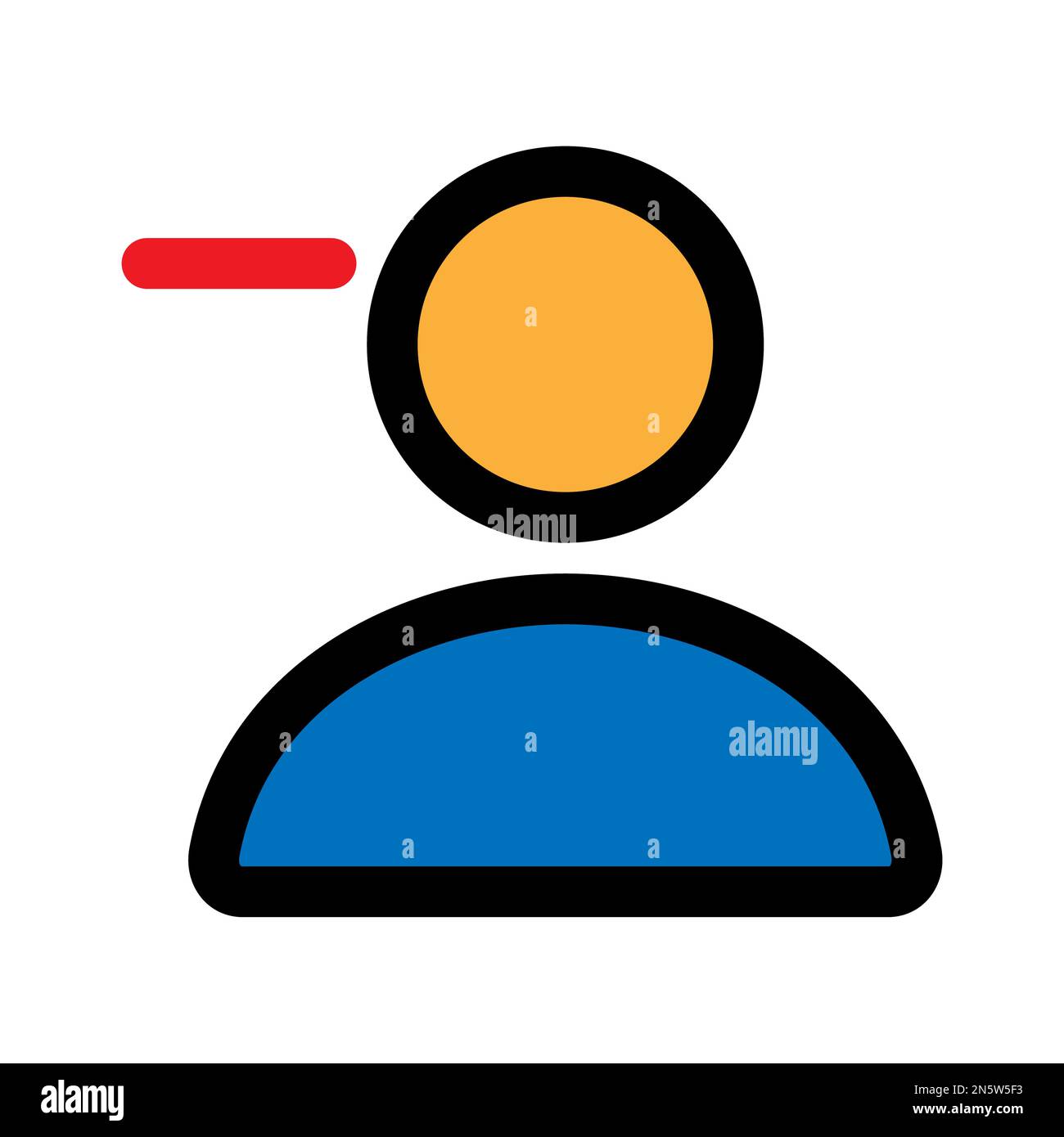 Person remove icon line isolated on white background. Black flat thin ...