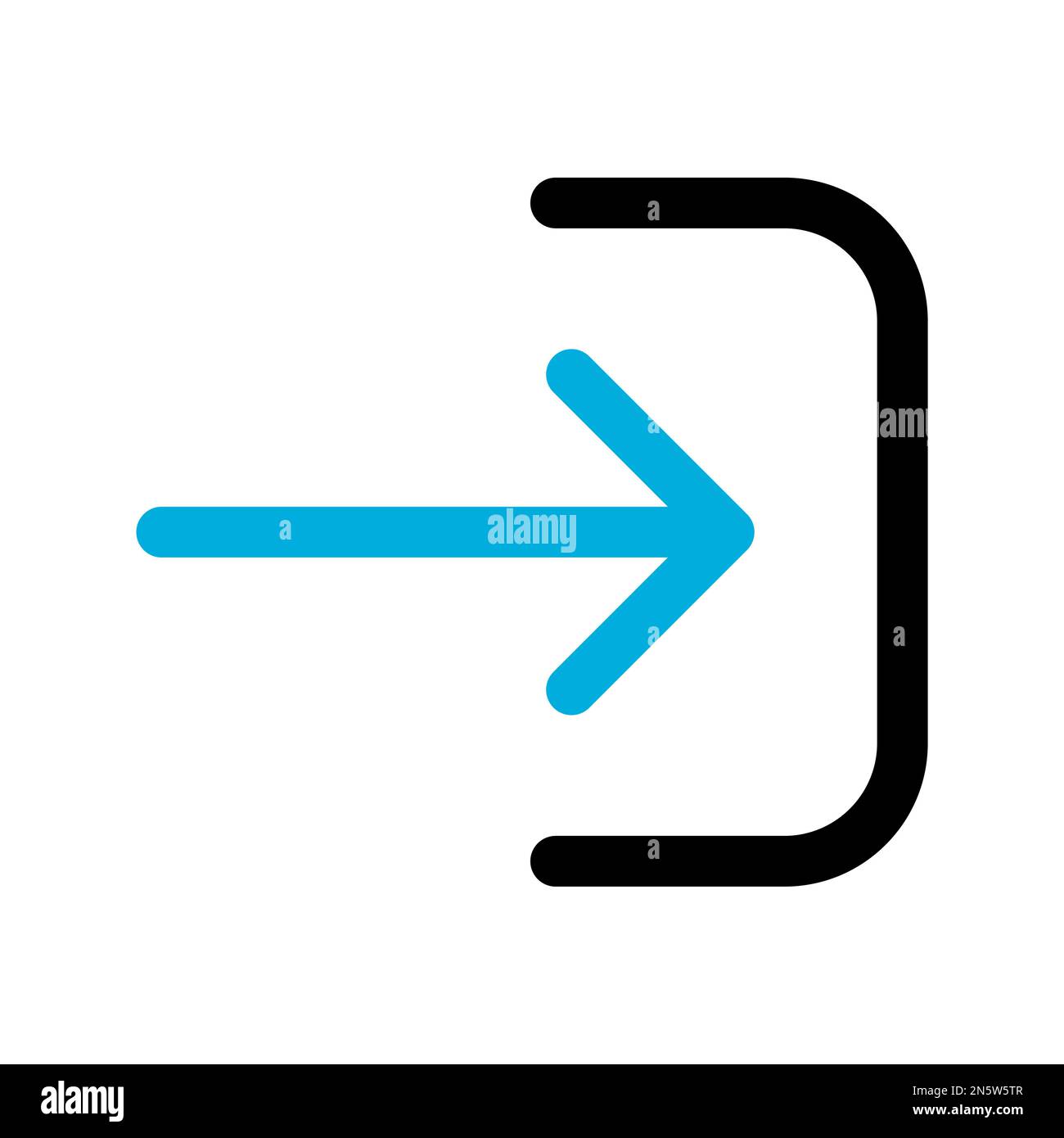 Log in icon line isolated on white background. Black flat thin icon on ...