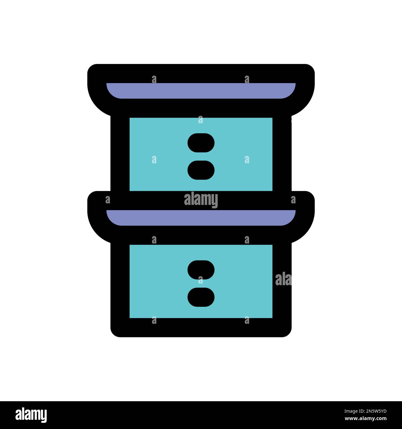 Office box icon line isolated on white background. Black flat thin icon ...