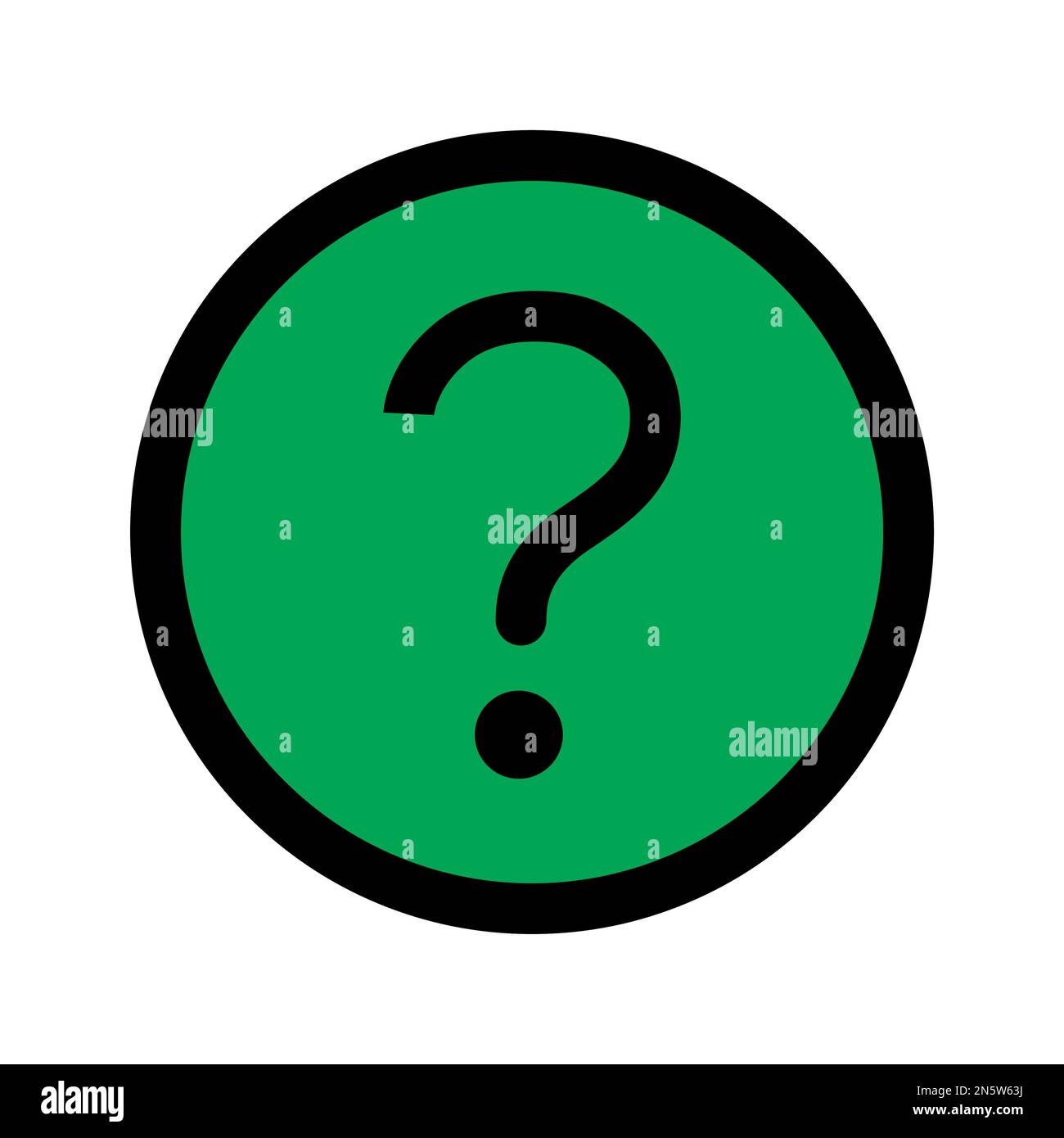 Help circle icon line isolated on white background. Black flat thin ...