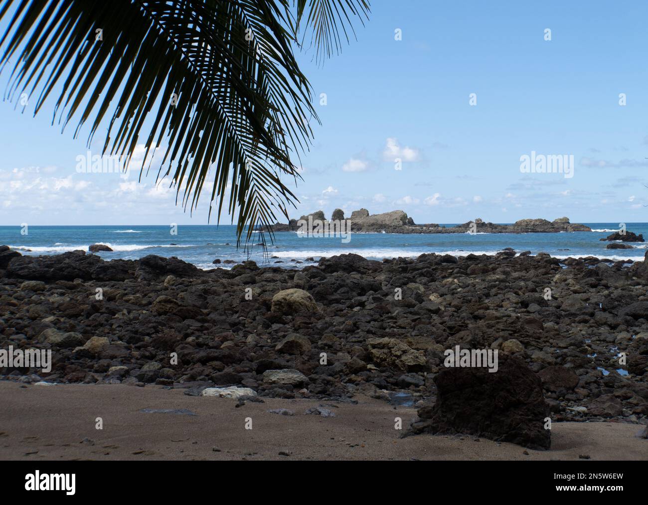 volcanic rocky beach in Corcovado National Park on the Osa Peninsula in Costa Rica Stock Photo ...