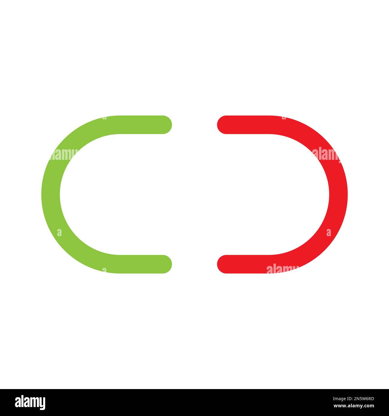 Unlink icon line isolated on white background. Black flat thin icon on ...