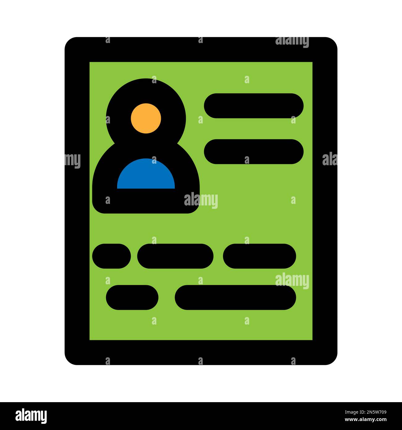 Resume icon line isolated on white background. Black flat thin icon on ...