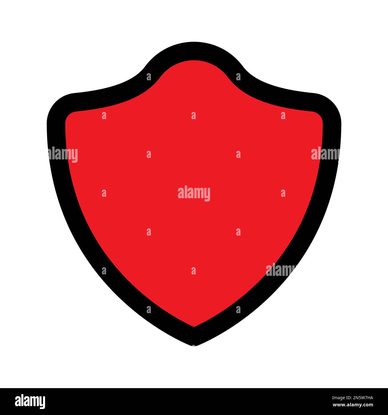 Shield icon line isolated on white background. Black flat thin icon on ...