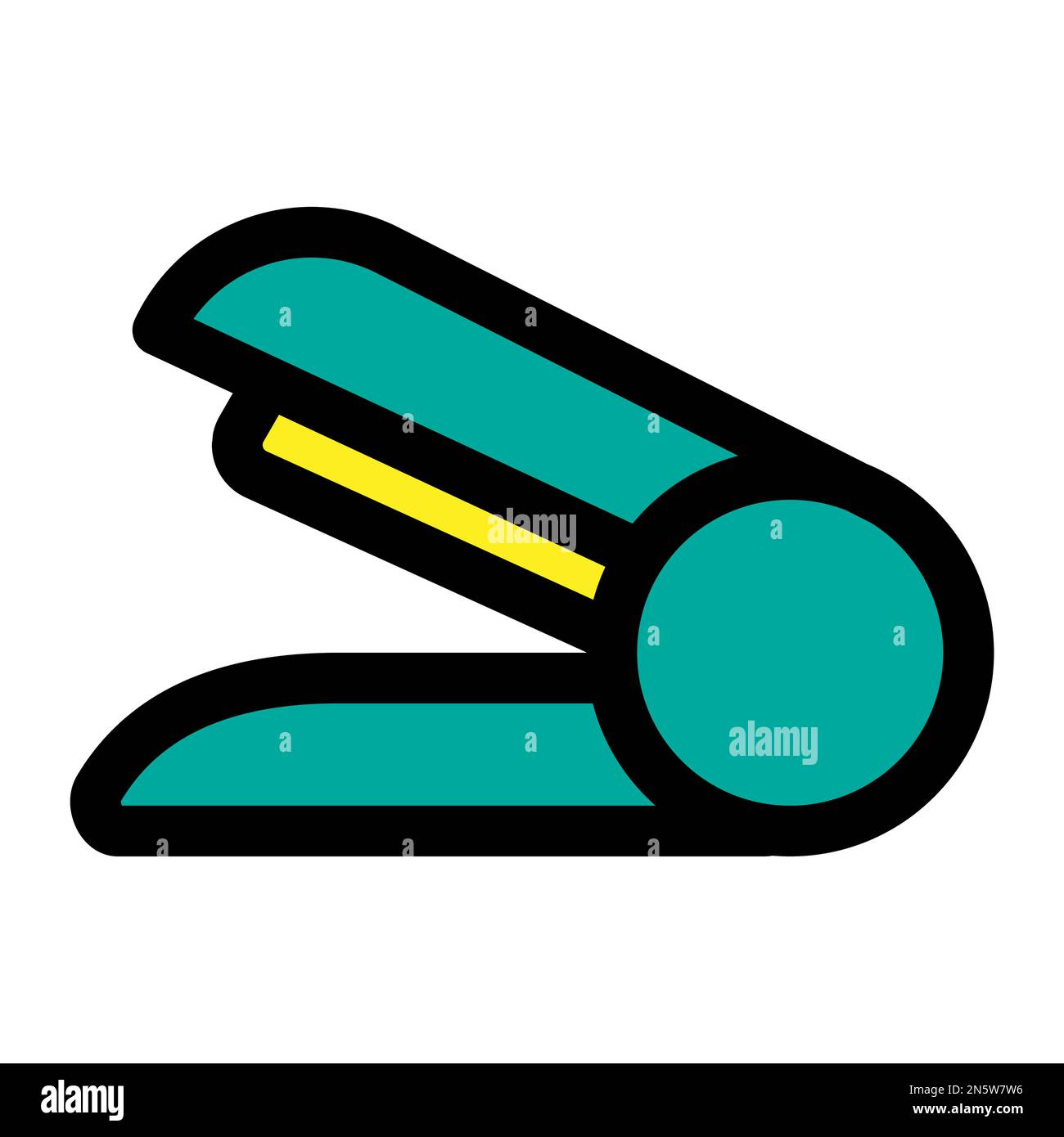 Stapler icon line isolated on white background. Black flat thin icon on modern outline style ...