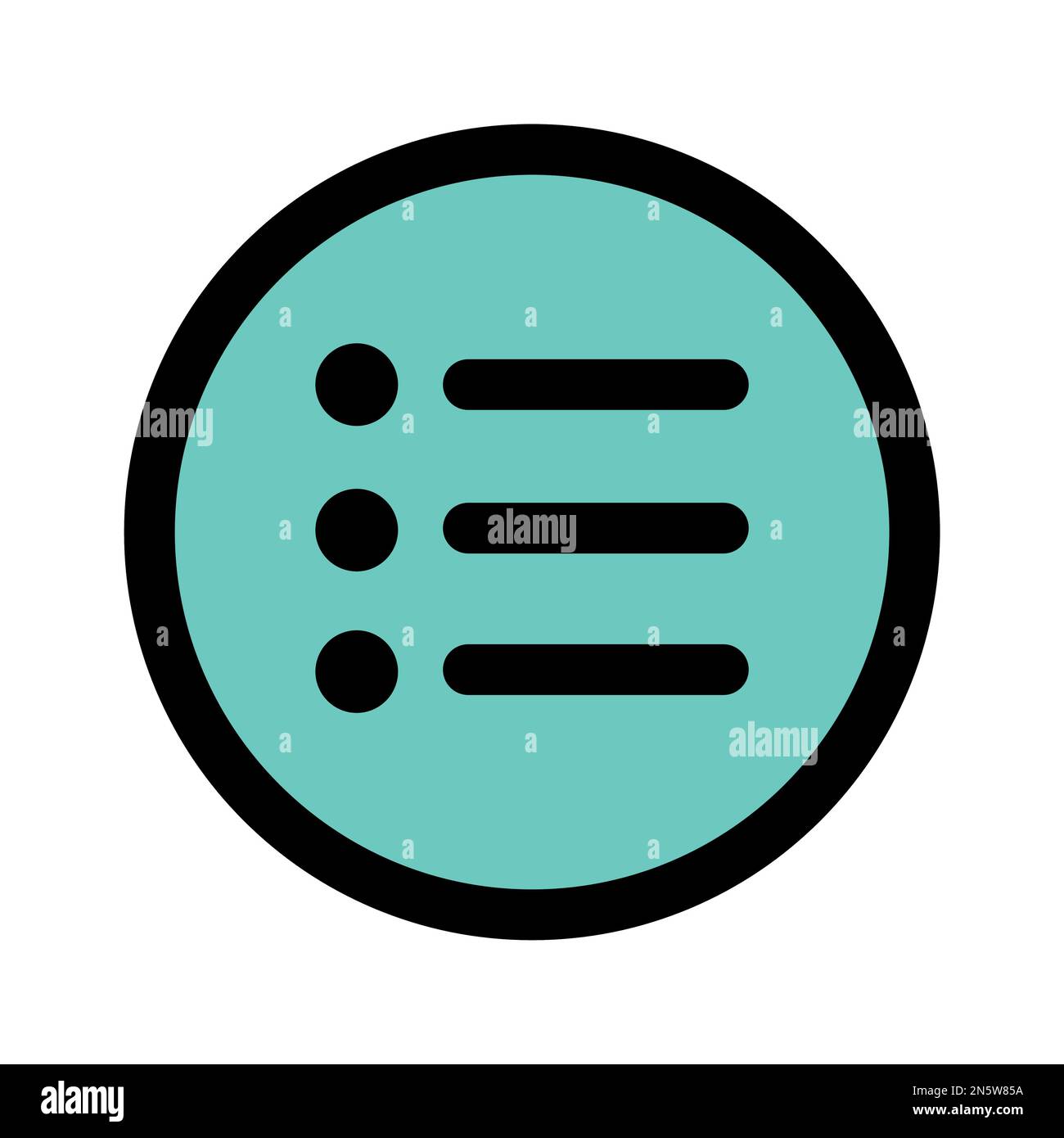 List circle icon line isolated on white background. Black flat thin ...